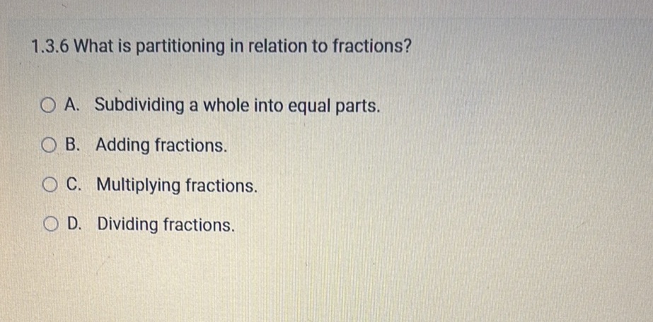 1.3.6 What is partitioning in relation to | StudyX