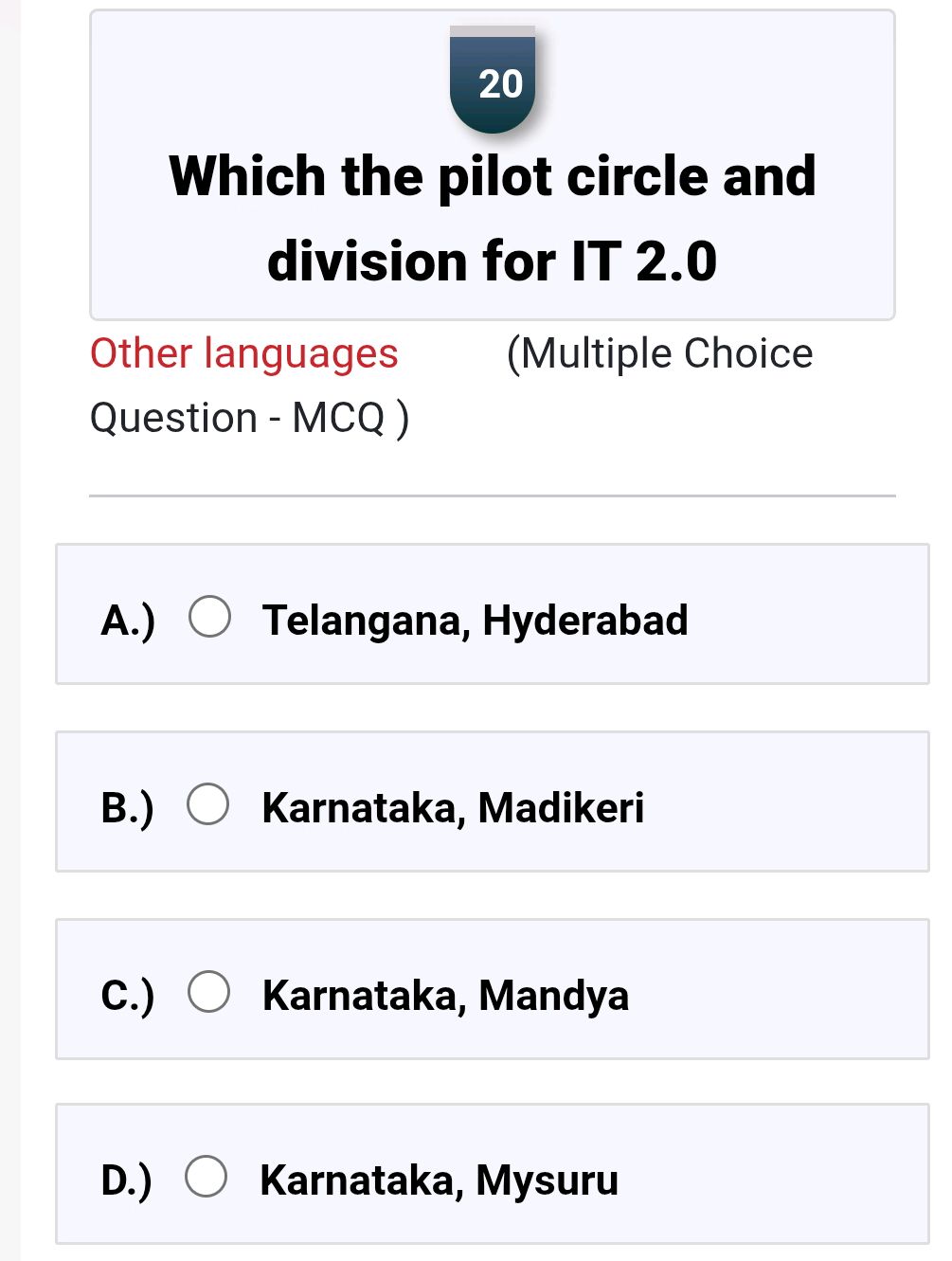 Which the pilot circle and division for IT | StudyX