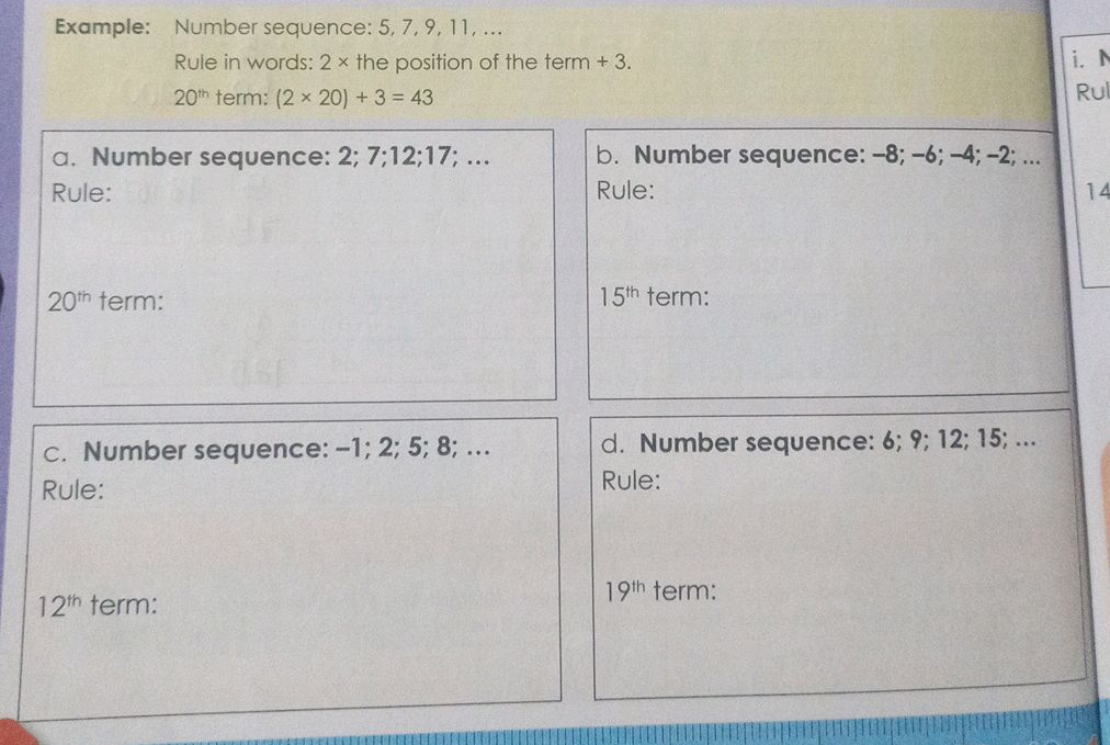 Example: Number sequence: 5, 7, 9, 11, ... | StudyX