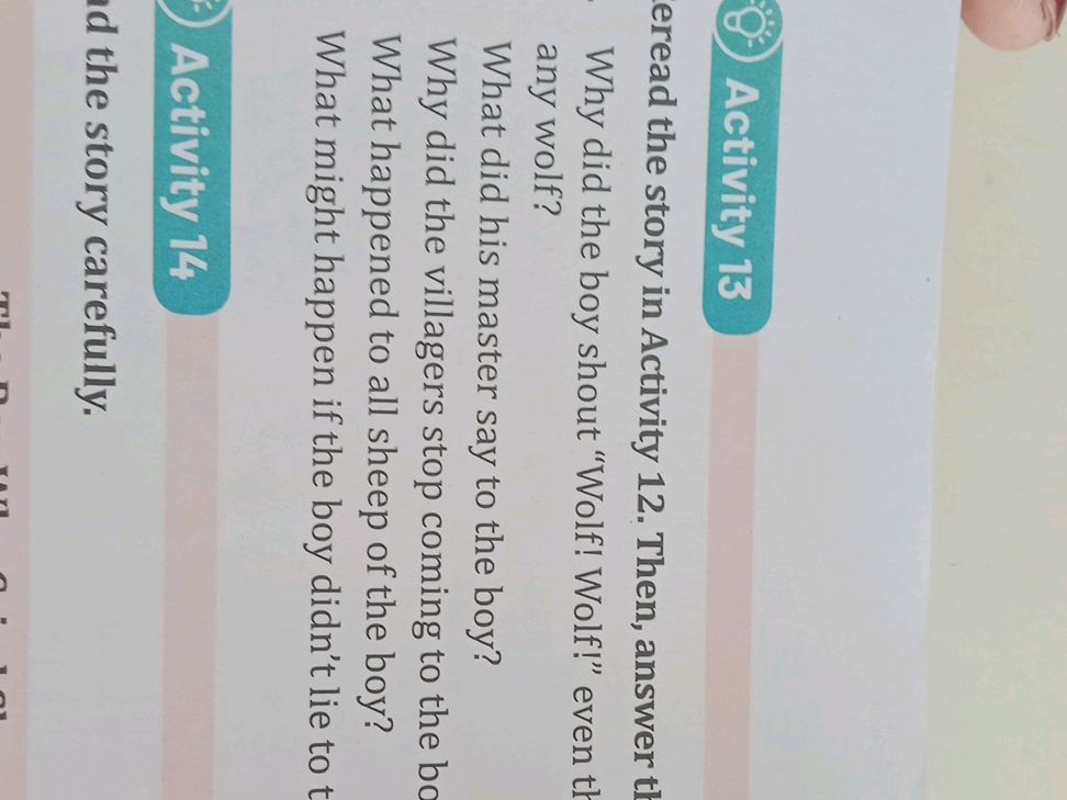 Why did the boy shout "Wolf! Wolf!" even | StudyX