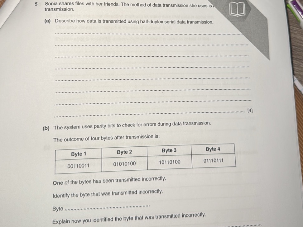 5 Sonia shares files with her friends. The | StudyX