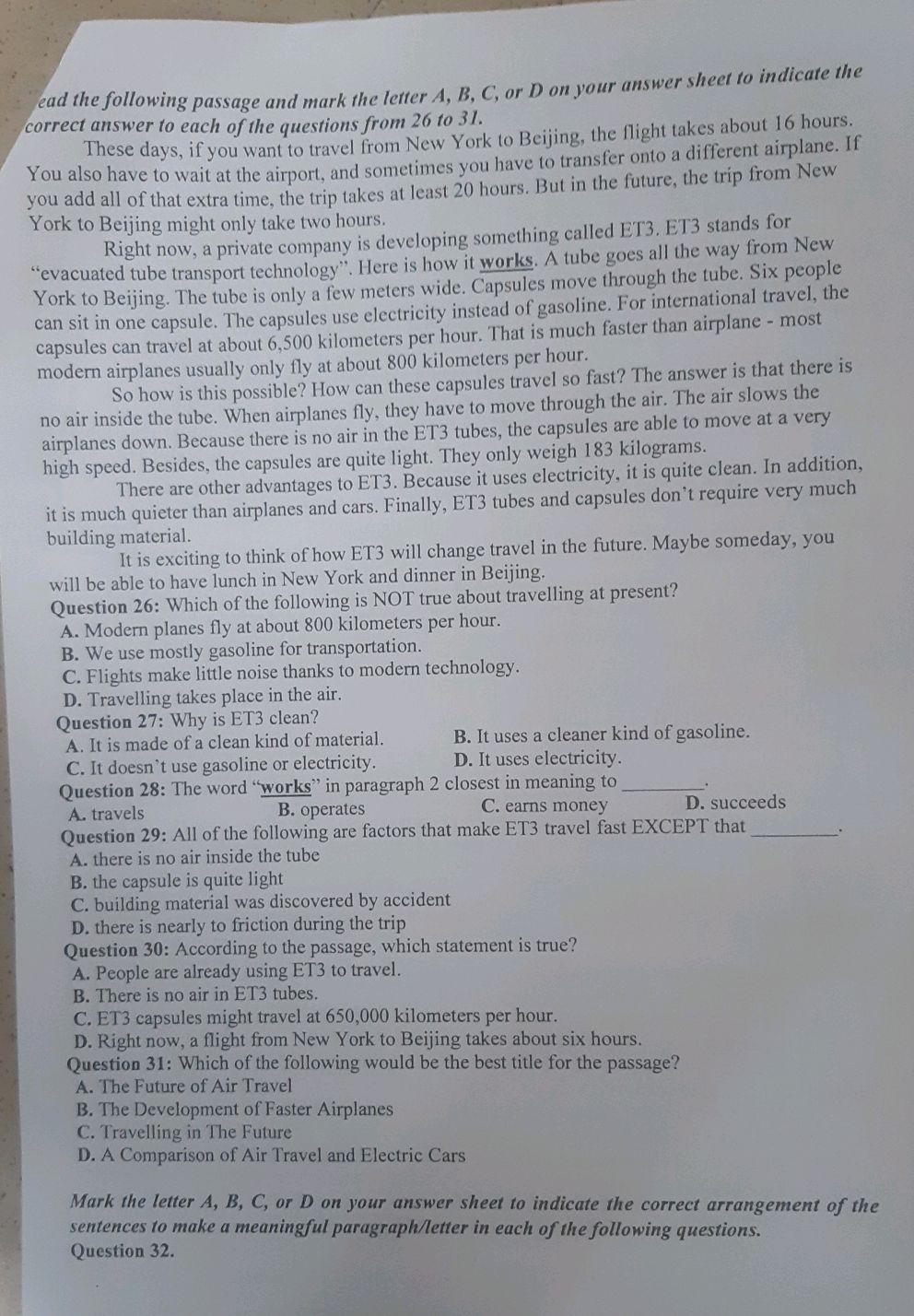 Question 26: Which of the following is NOT | StudyX