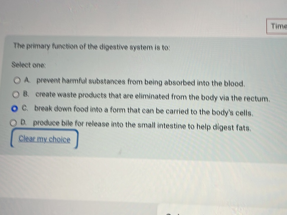 The primary function of the digestive system
