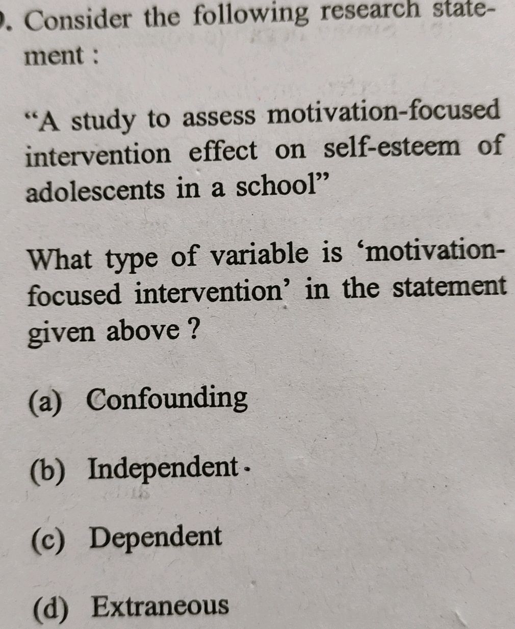Consider the following research statement: | StudyX