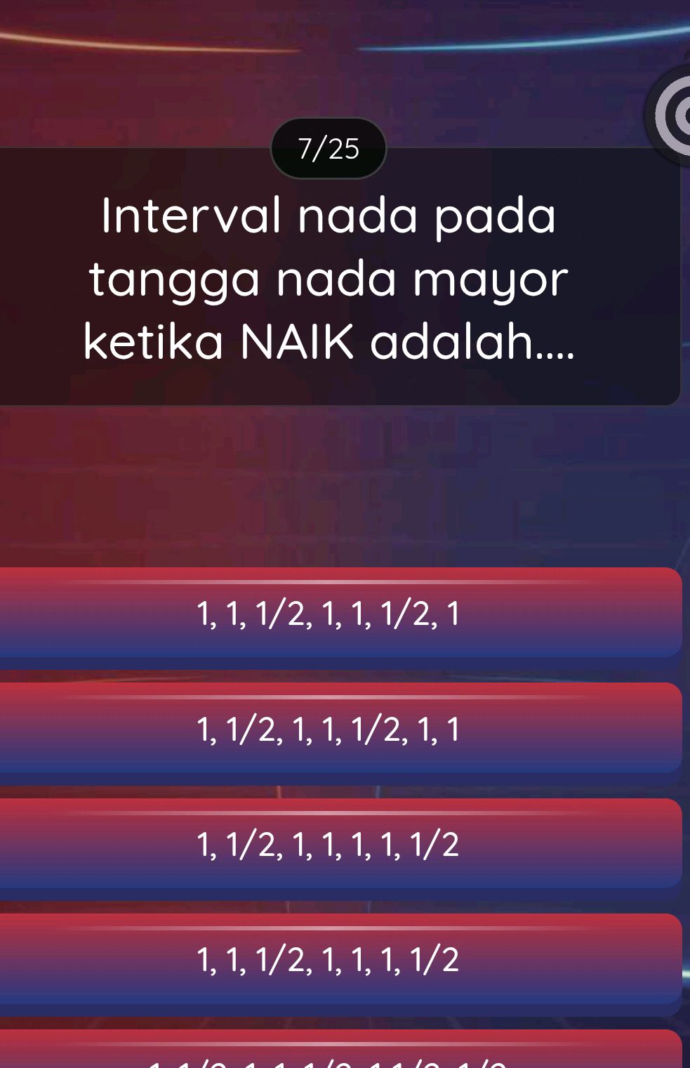 Interval nada pada tangga nada mayor ketika | StudyX