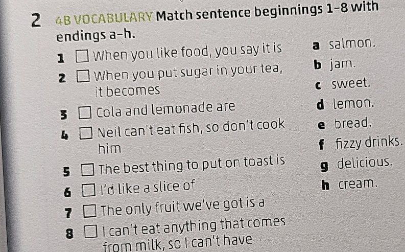 Match sentence beginnings 1-8 with endings | StudyX