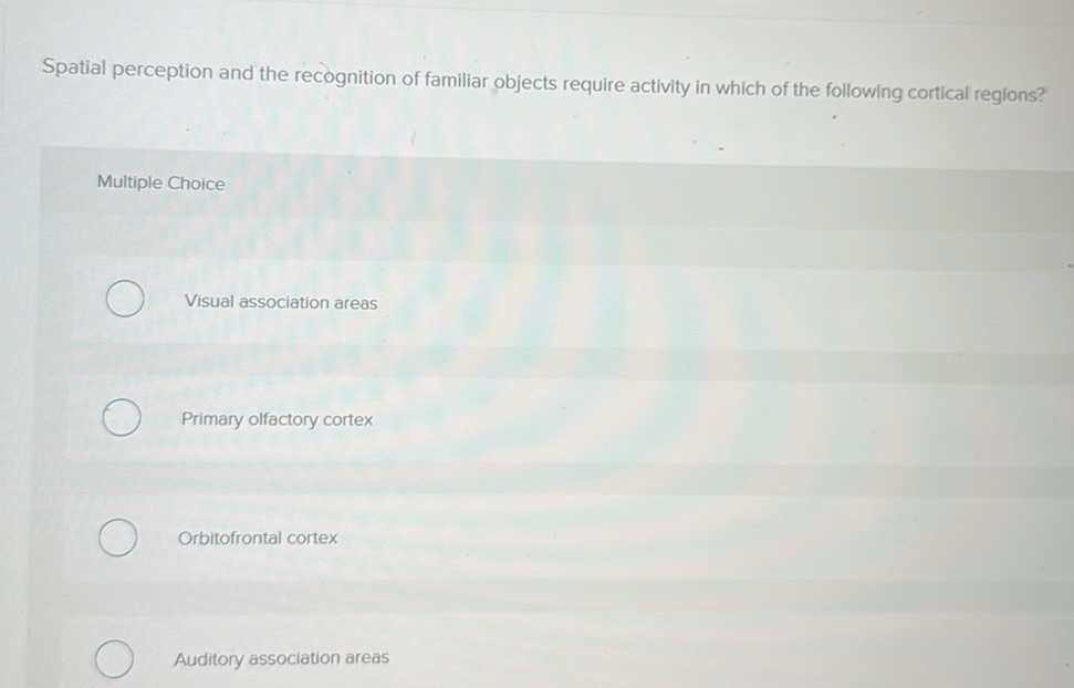 Spatial perception and the recognition of | StudyX