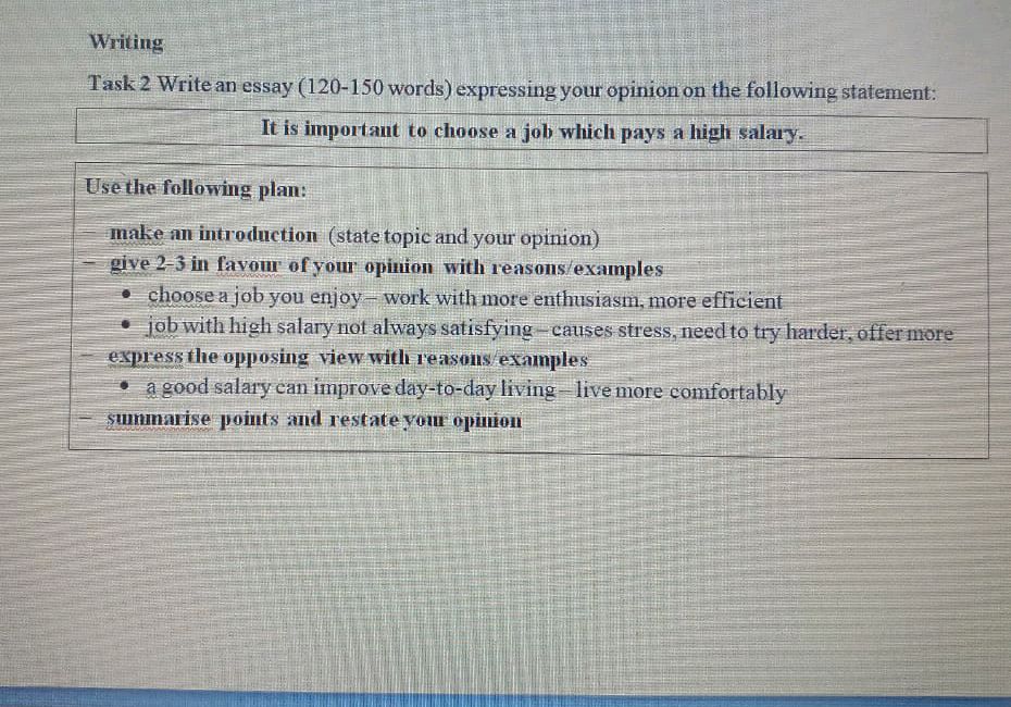 Task 2 Write an essay (120-150 words) | StudyX