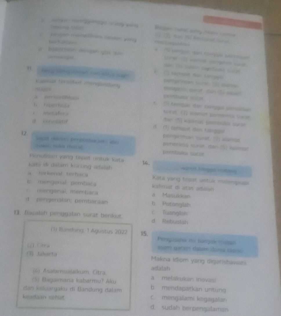 12. Penulisan yang tepat untuk kata kata di | StudyX