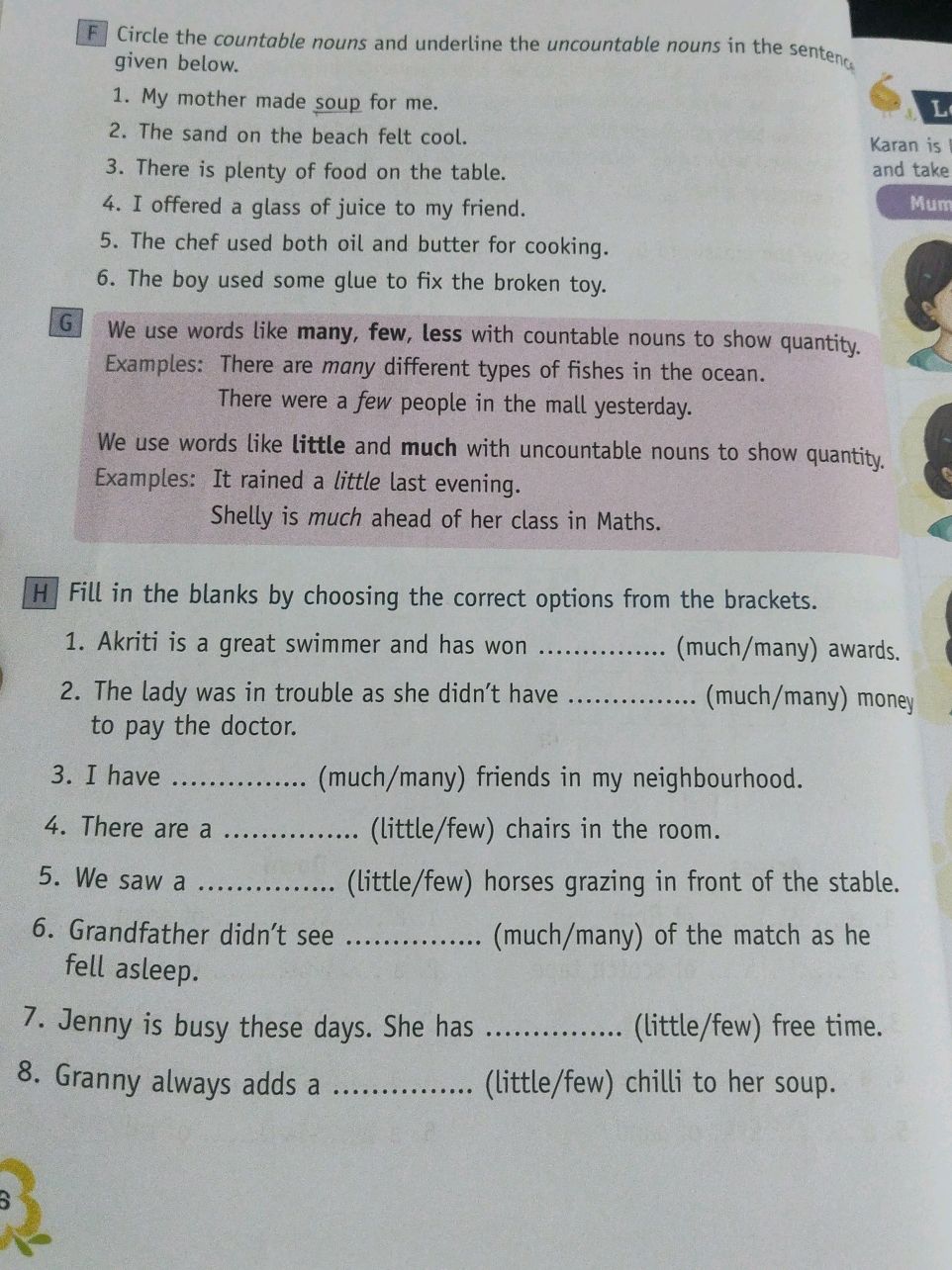 F Circle the countable nouns and underline | StudyX