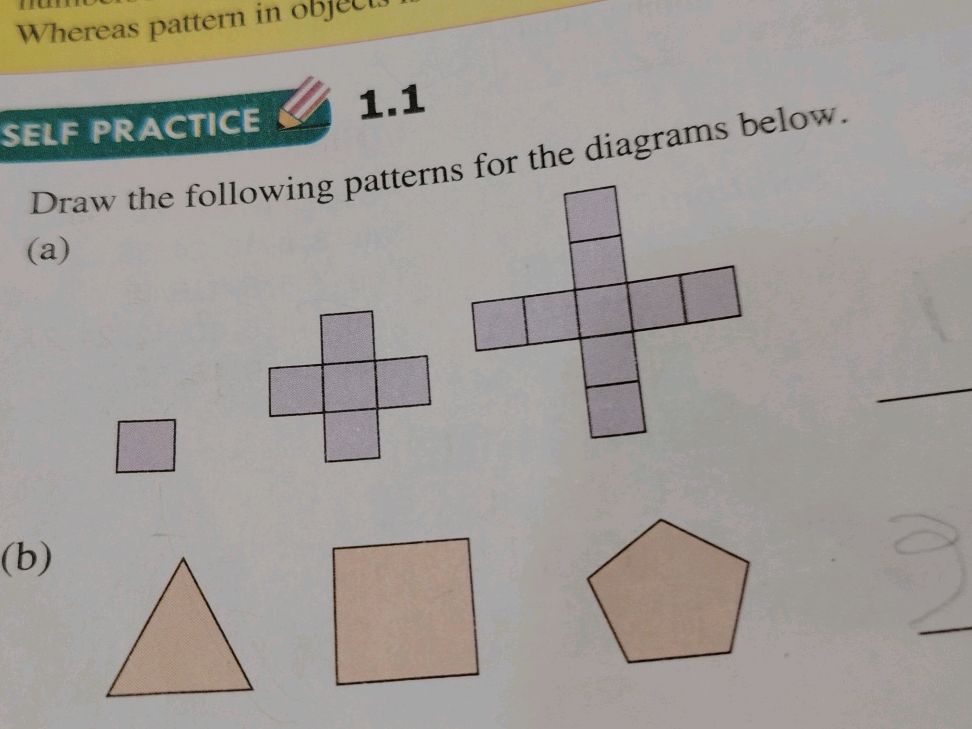 Draw the following patterns for the diagrams | StudyX