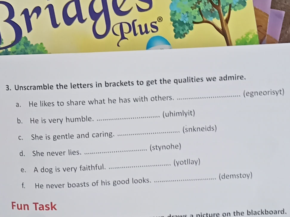 3. Unscramble the letters in brackets to get | StudyX