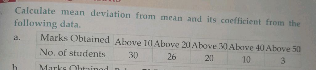 Calculate mean deviation from mean and its | StudyX