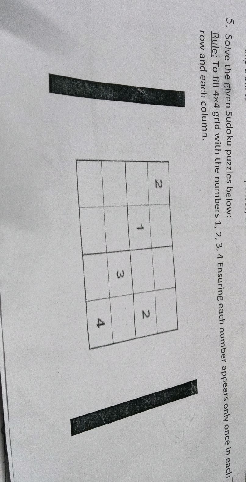 5. Solve the given Sudoku puzzles below: | StudyX