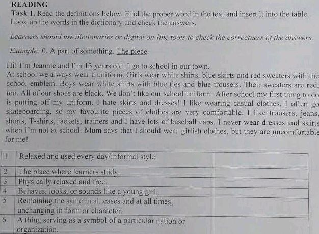 READING Task 1. Read the definitions below. | StudyX