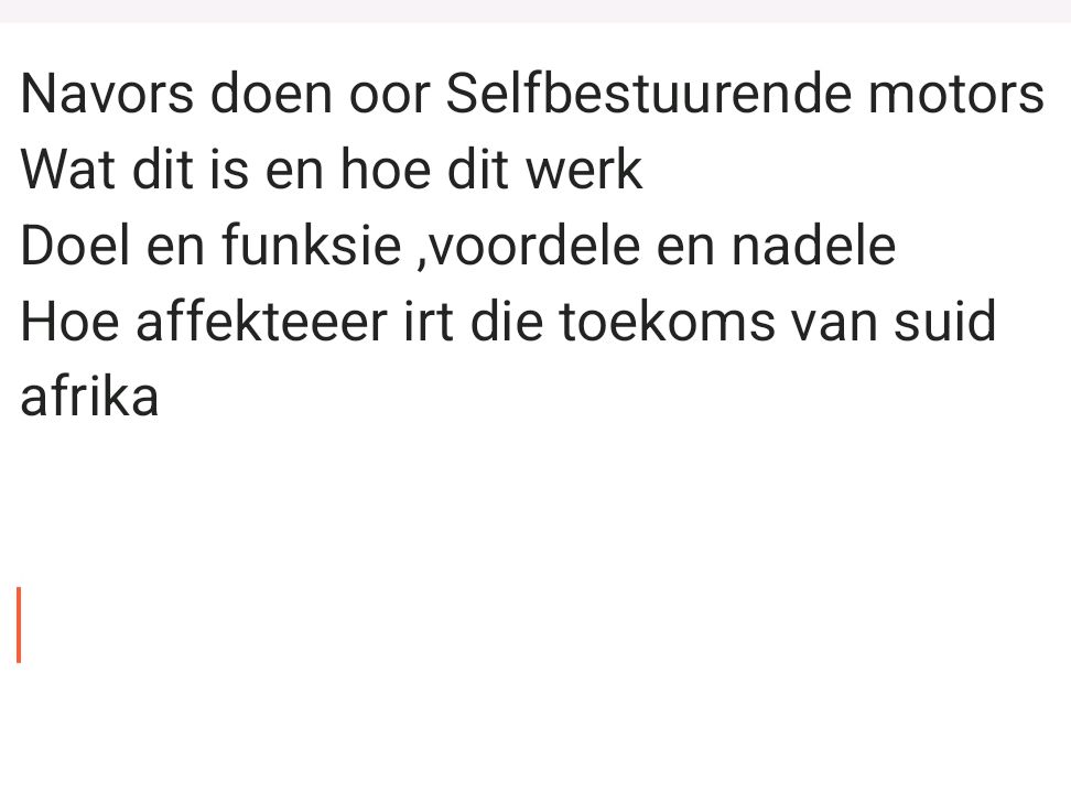 Navors doen oor Selfbestuurende motors Wat | StudyX