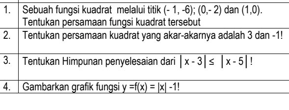 1. Sebuah fungsi kuadrat melalui titik (-1, | StudyX