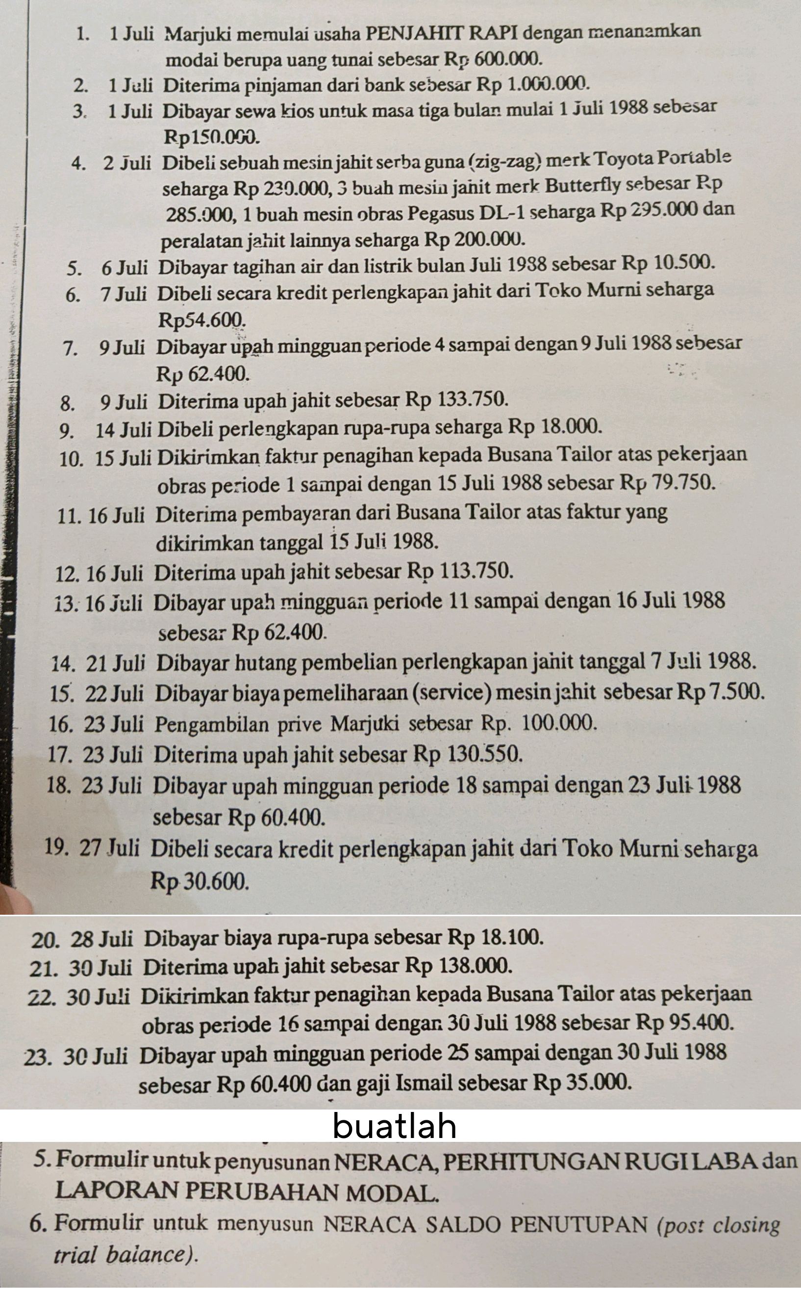 5. Formulir untuk penyusunan NERACA, | StudyX