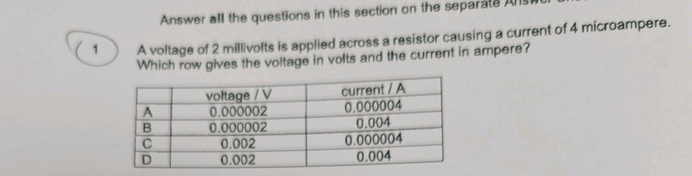 A voltage of 2 millivolts is applied across | StudyX