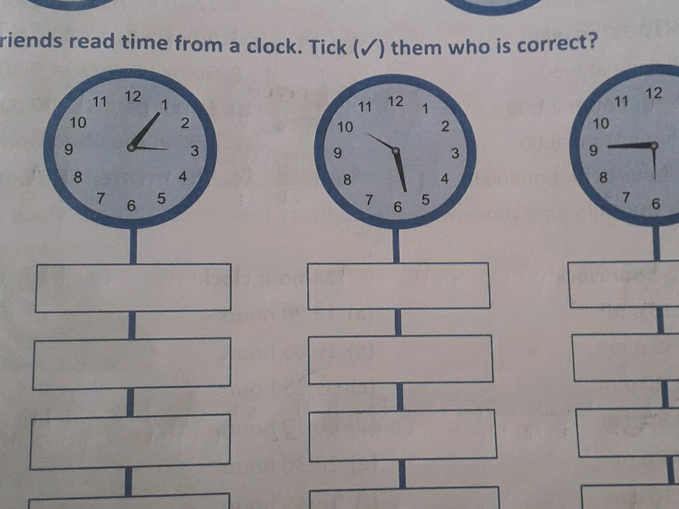 friends read time from a clock. Tick ( ) | StudyX