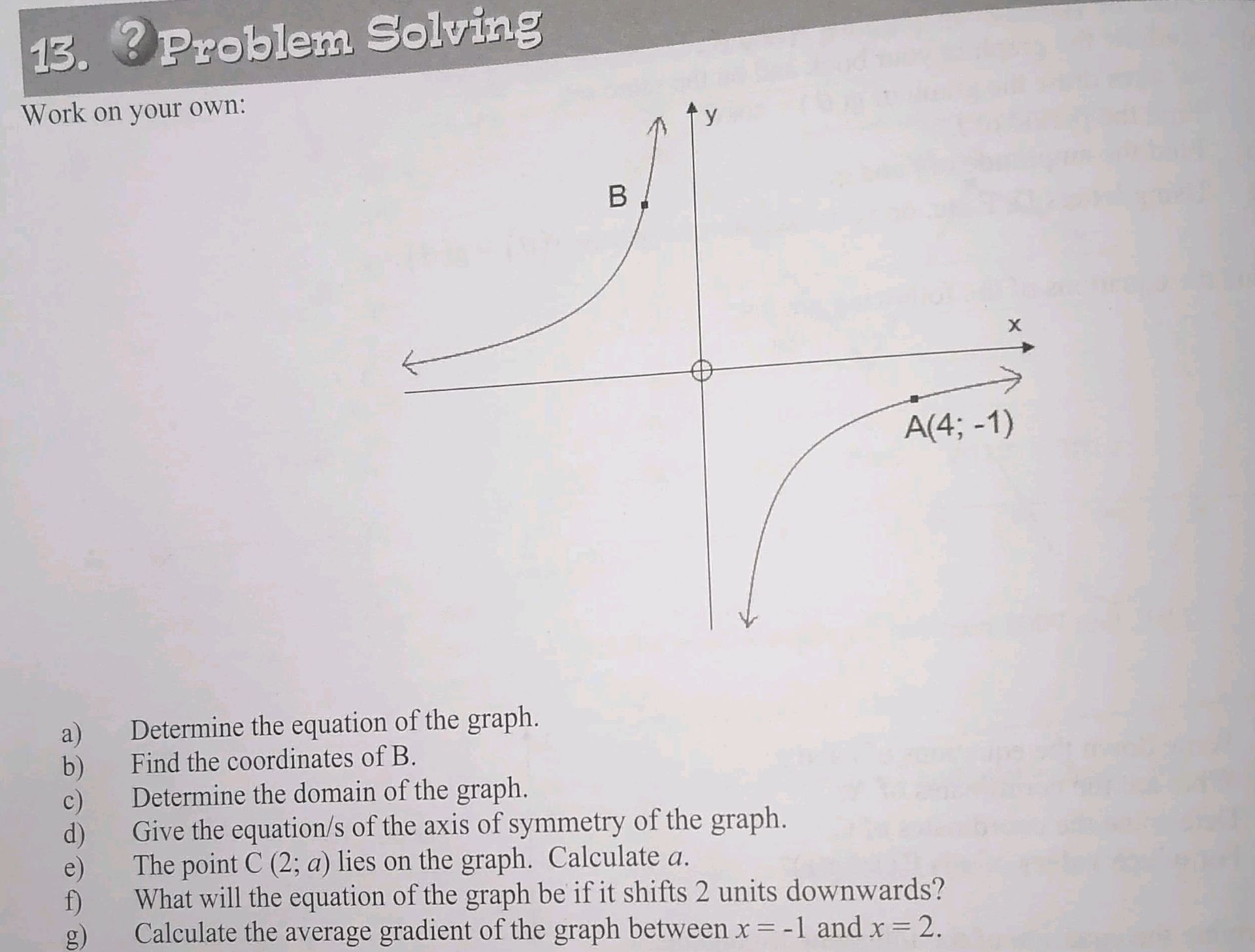 a) Determine the equation of the graph. b) | StudyX