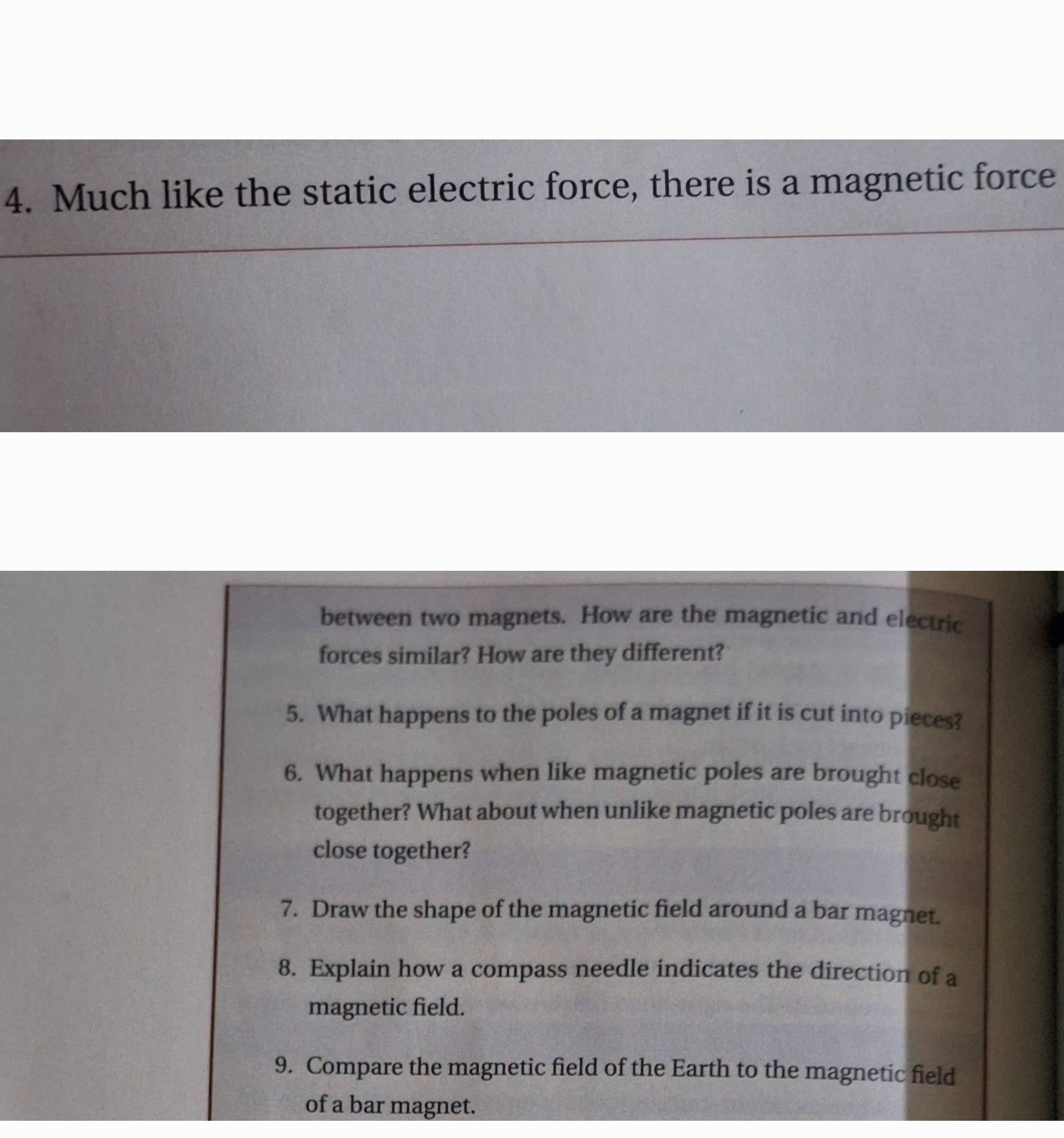 4. Much like the static electric force, | StudyX