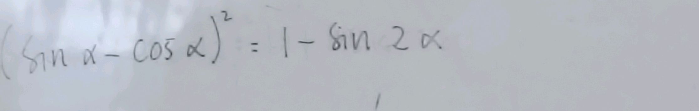 Prove trigonometric identity (sin α - cos | StudyX