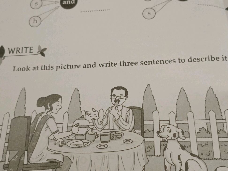 Look at this picture and write three | StudyX