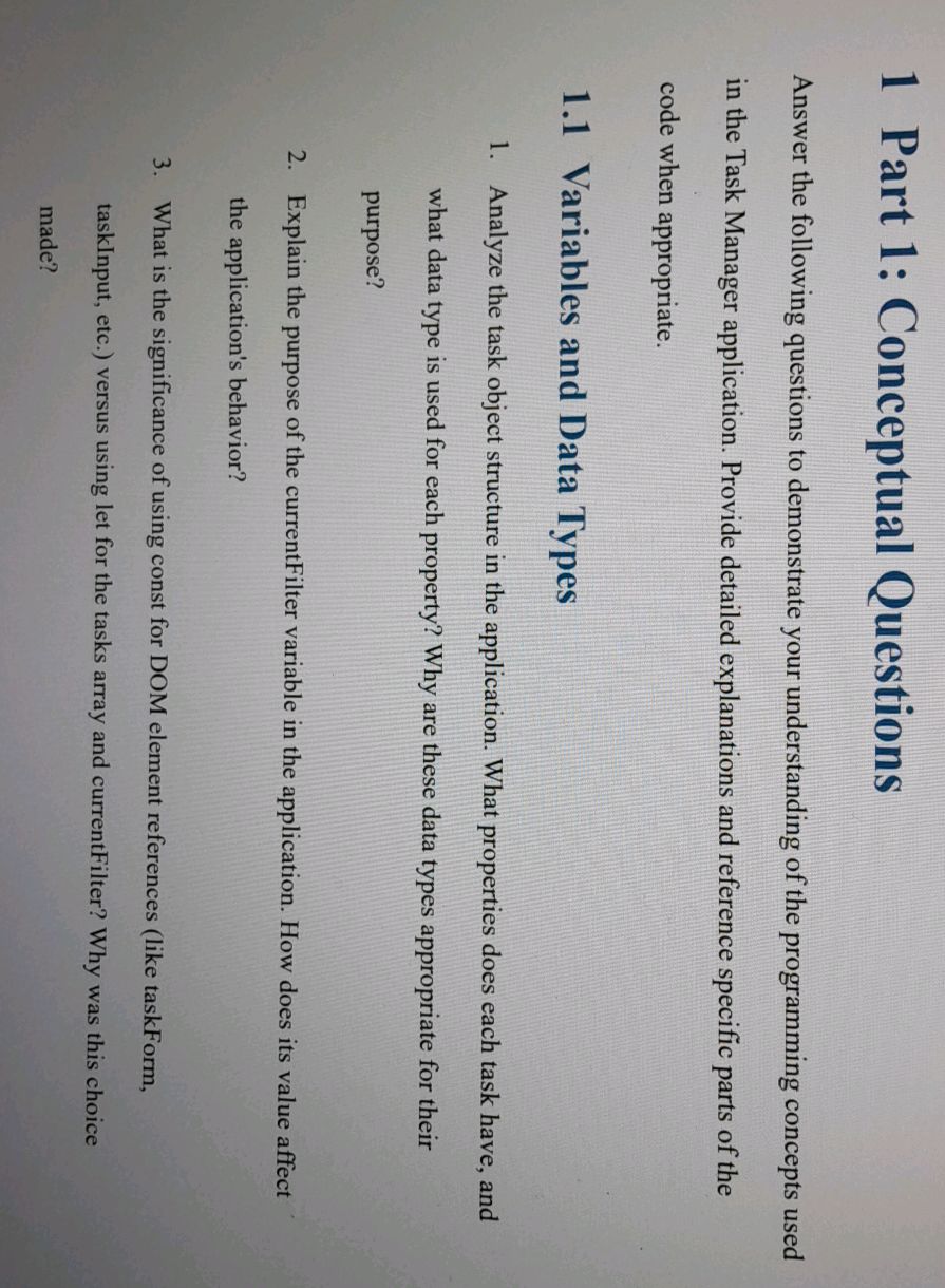 1 Part 1: Conceptual Questions Answer the | StudyX