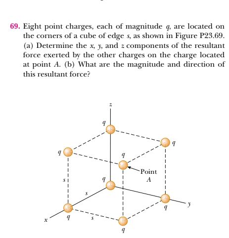 69. Eight point charges, each of magnitude | StudyX