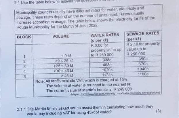 2. 1 Use the table below to answer the | StudyX