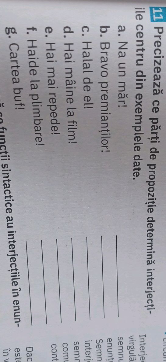 11 Precizează ce părți de propoziție | StudyX
