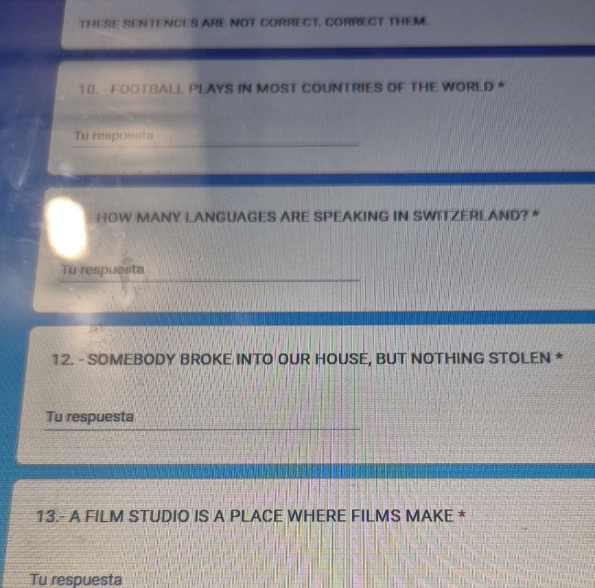 THESE SENTENCES ARE NOT CORRECT. CORRECT | StudyX