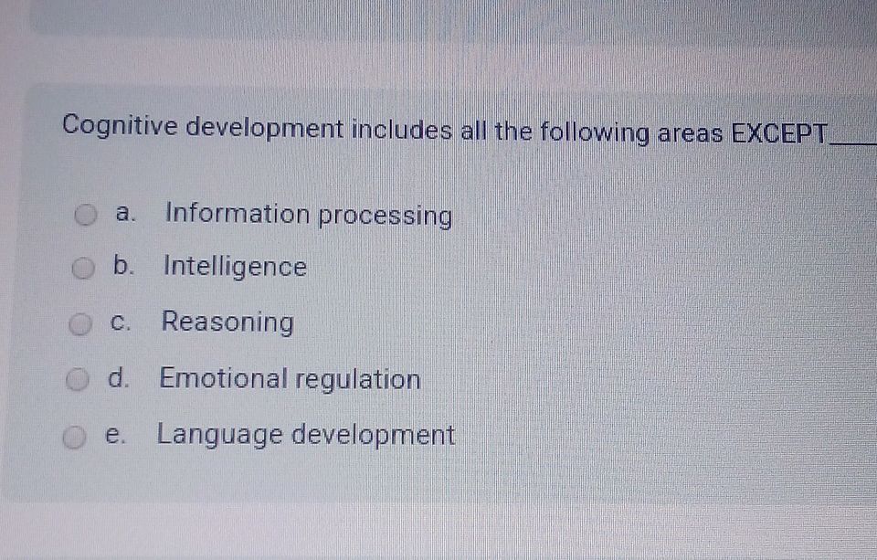 Cognitive development includes all the | StudyX