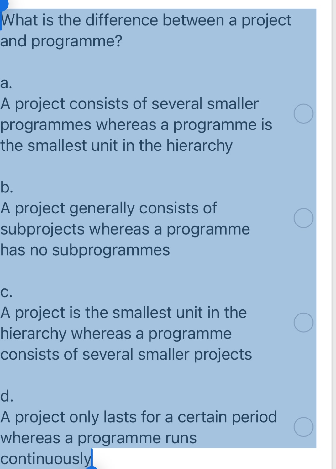 What is the difference between a project and | StudyX