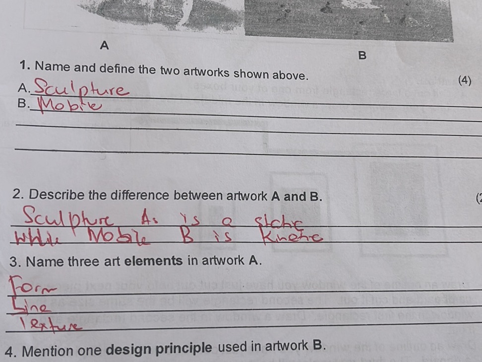 1. Name and define the two artworks shown | StudyX