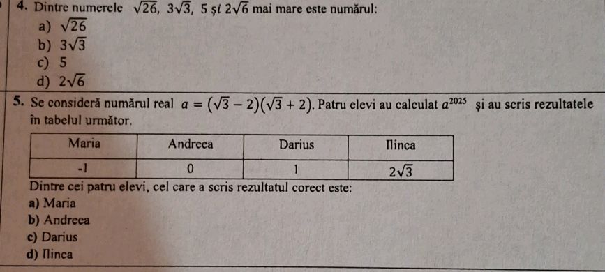 4. Dintre numerele $ {26}$, $3 {3}$, $5$ și | StudyX