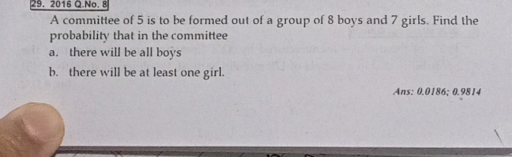 A committee of 5 is to be formed out of a | StudyX