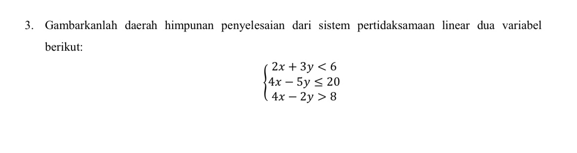 3. Gambarkanlah daerah himpunan penyelesaian | StudyX