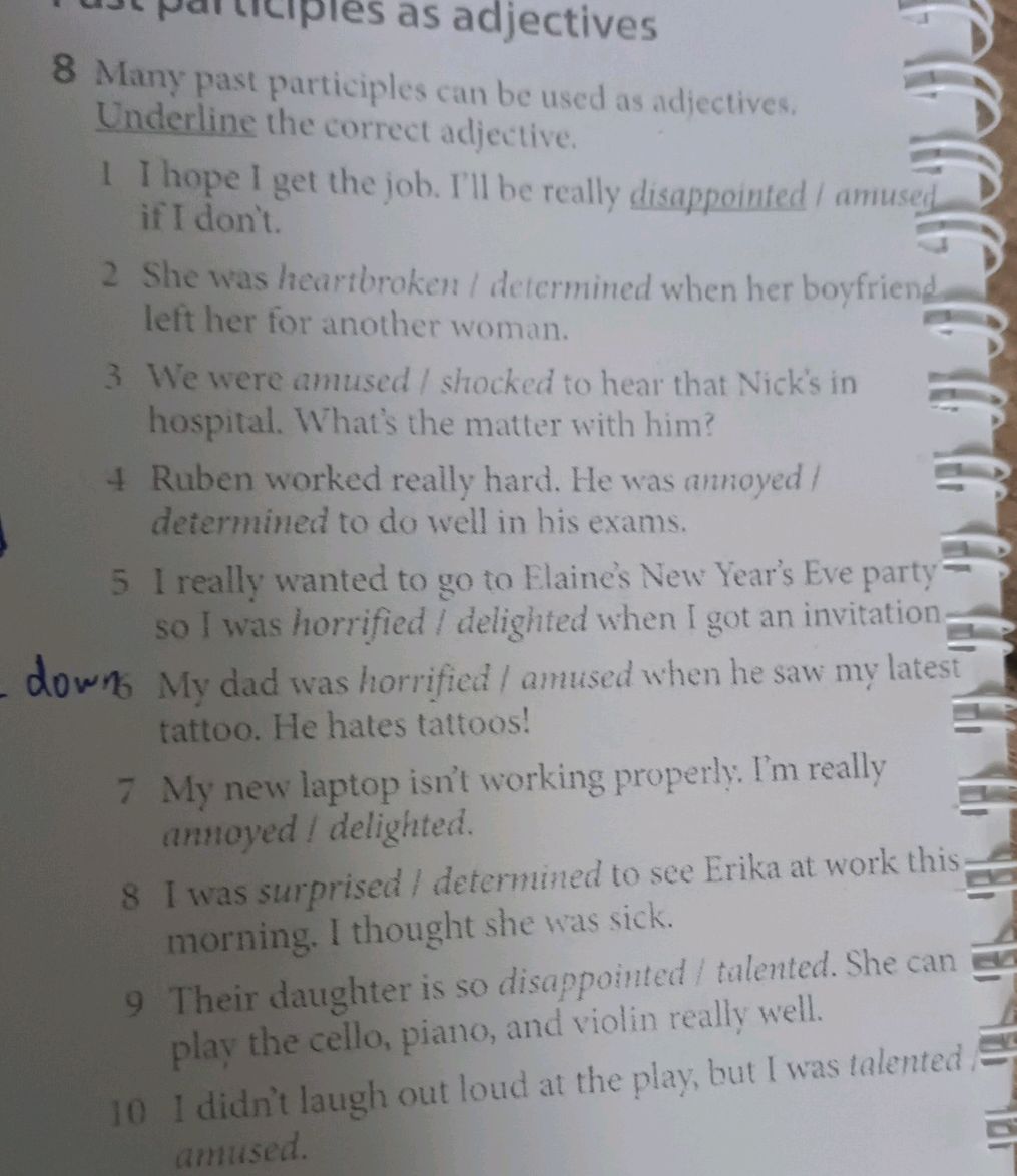 8 Many past participles can be used as | StudyX