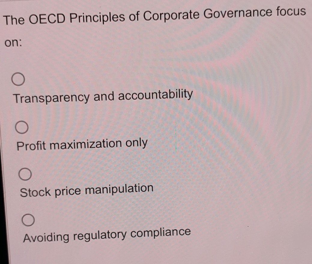 The OECD Principles of Corporate Governance | StudyX