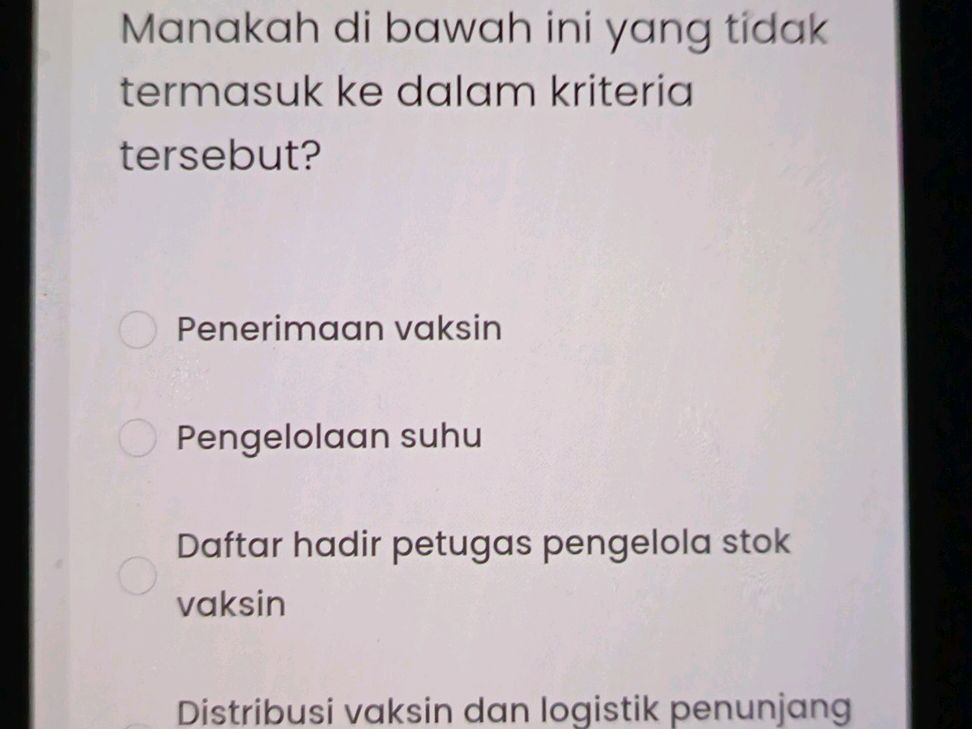 Manakah di bawah ini yang tidak termasuk ke | StudyX