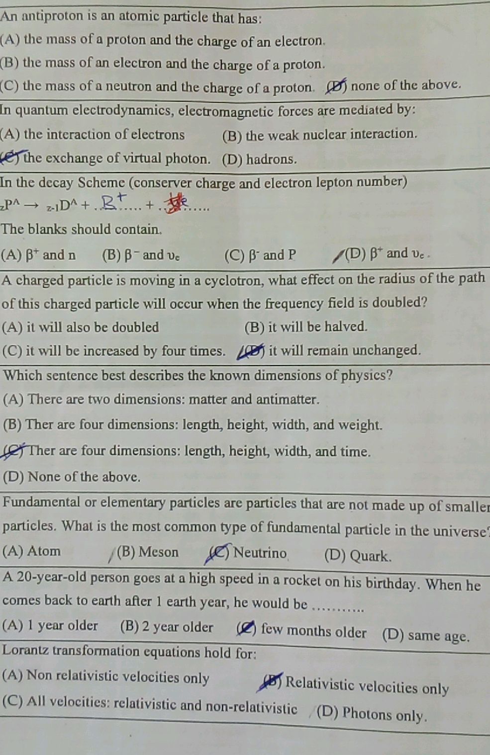An antiproton is an atomic particle that | StudyX