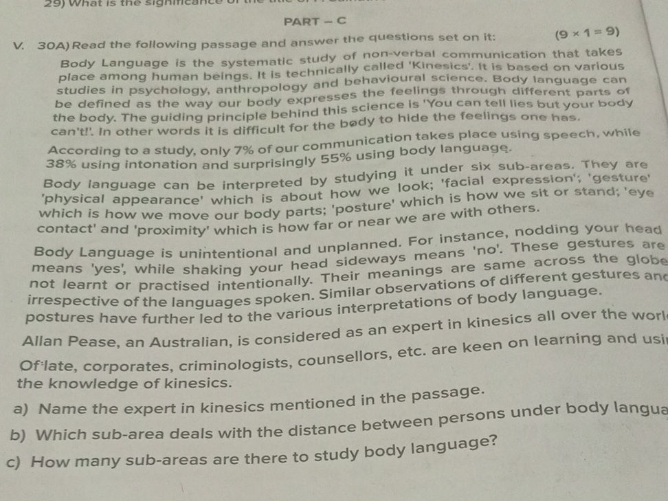 a) Name the expert in kinesics mentioned in | StudyX