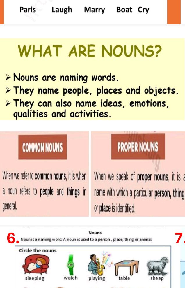6. Noun is a naming word. A noun is used to | StudyX