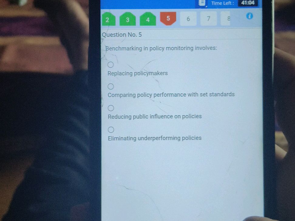 Question No. 5 Benchmarking in policy | StudyX