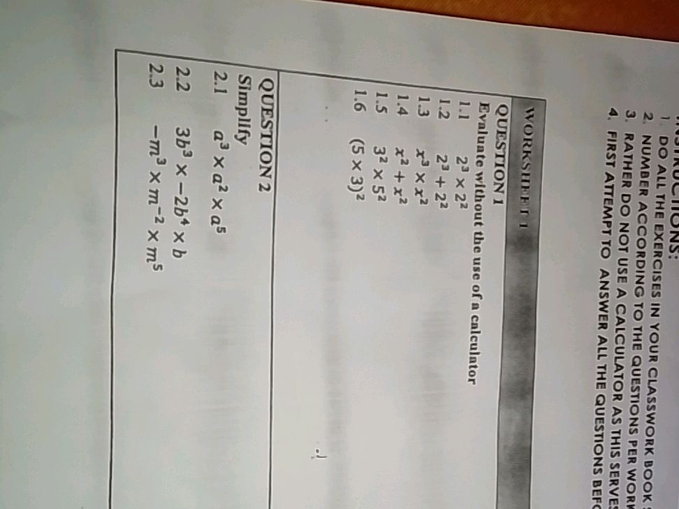 QUESTION 1 Evaluate without the use of a | StudyX