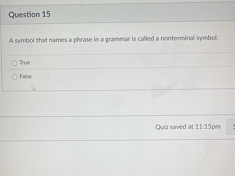 A symbol that names a phrase in a grammar is | StudyX