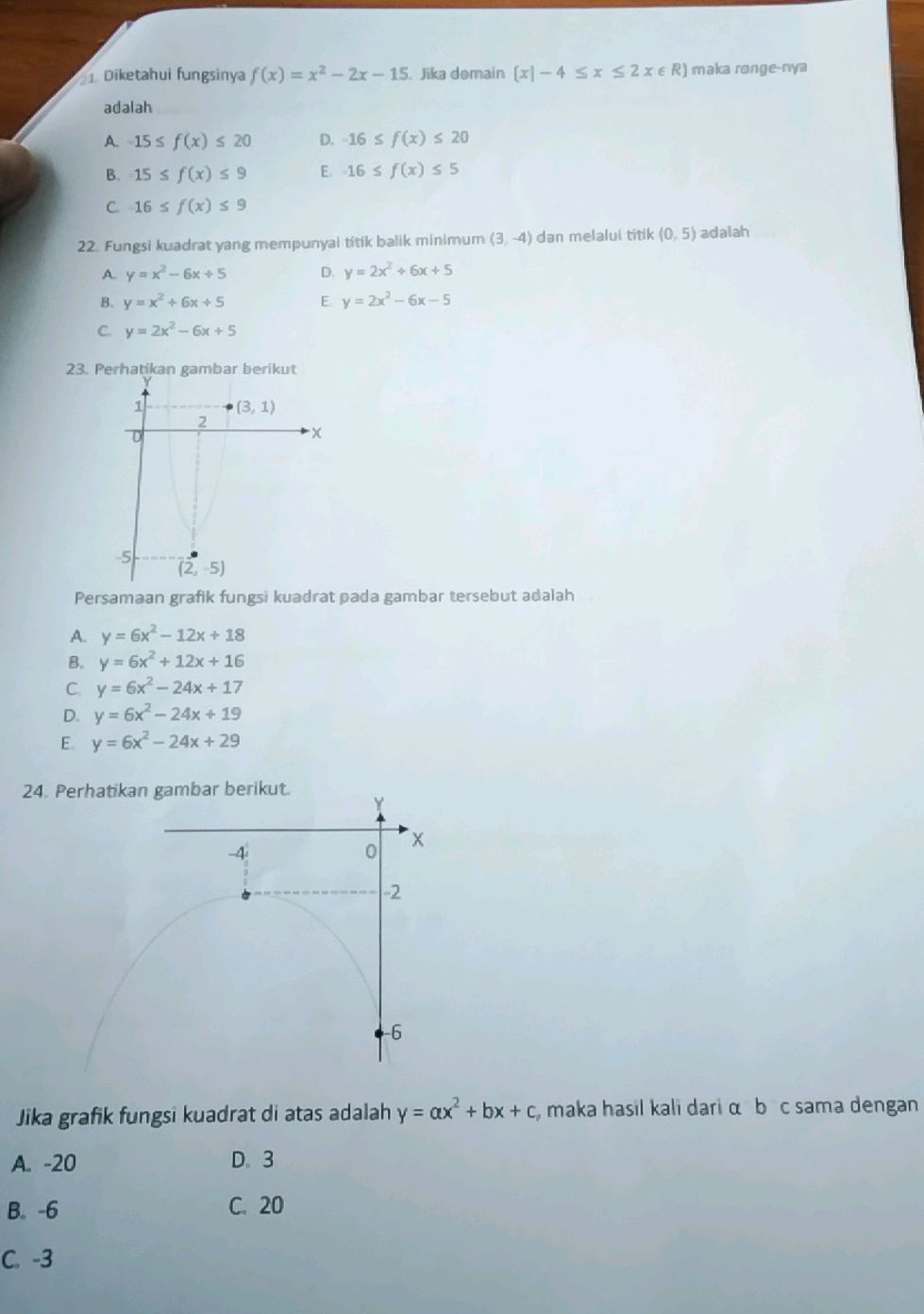 21. Diketahui fungsinya $f(x) = x^2 - 2x - | StudyX