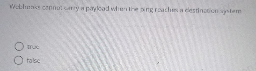 Webhooks cannot carry a payload when the | StudyX